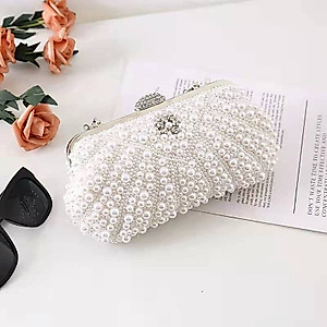 Ofuleo Evening Handbag Pearl Clutch Wedding Bag Formal Purse for Prom Party Dating Casual for Women