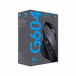 Logitech G604 LIGHTSPEED Gaming Mouse with 15 programmable controls, up to 240 hour battery life, dual wireless connectivity modes, hyper-fast scroll wheel - Black