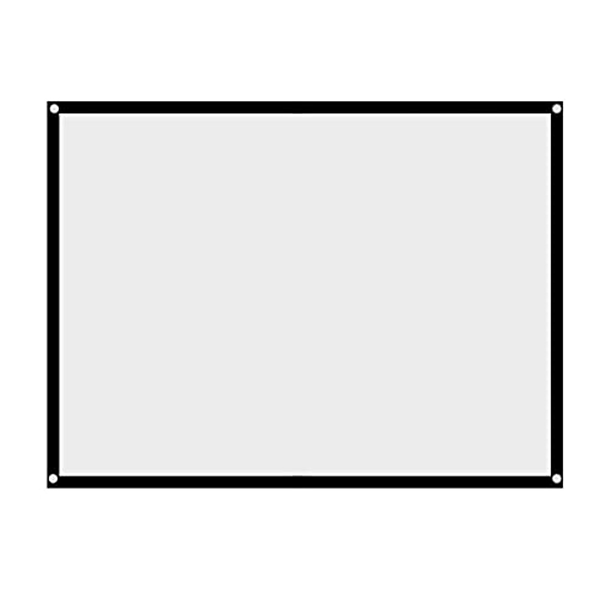 Projection Curtain, Portable WrinkleFree White Synthetic Polyester Fabric Projection Screen for Outdoor Cinema (60 inches)