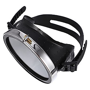 BESPORTBLE Single Lens Snorkel Retro Oval Glass Silicone Scuba Dive Anti- Fog Anti- Leak Wide Vision Diving Swimming Goggles for Men Women