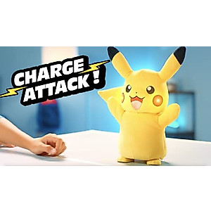 POKEMON Pikachu Electric Charge - 10 Inch Interactive Plush with Lights, Voice Reactions, and Thunder FX