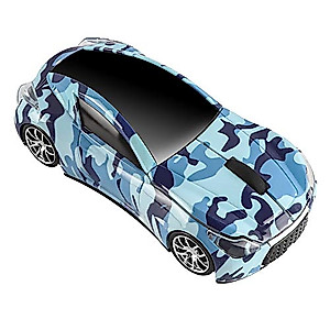 Usbkingdom 2.4GHz Wireless Mouse Sport Car Shape Mobile Optical Gaming Mouse with USB Receiver 1600DPI 3 Buttons for PC Laptop Computer (Navy Blue)