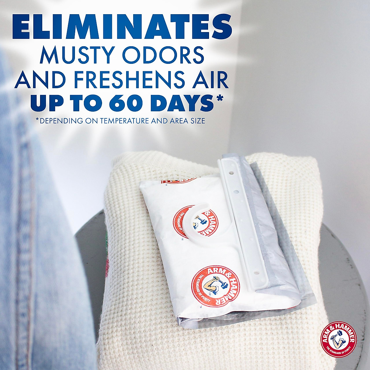 Arm & Hammer Fragrance Free Hanging Moisture Absorber Dehumidifier and Odor Eliminator 2 Pack - Traps Moisture for Fresher, Cleaner Air