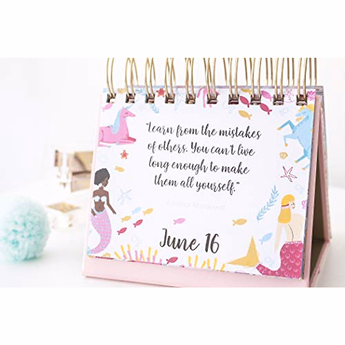 bloom daily planners Undated Perpetual Desk Easel - Religious Inspirational Standing Desktop Flip Calendar - Page a Day - (5.25" x 5.5") "She Believed She Could So She Did" by Writefully His