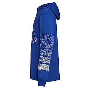 adidas Boys' Long Sleeve Innovation Hooded Tee, Team Royal Blue, Large (14/16)