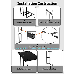 Camping Chair Rack for Garage Storage, Metal Camping Chair Holder for Garage with 4 Hooks, Garage Chair Organizer, Beach Chair and Umbrella Wall Storage Rack for Garage Organization