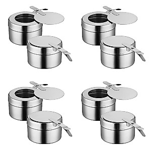 Cabilock 8 Pcs Fuel Holder Can Cover Chafing Chafer Heat Fuel Can Mini Stoves Buffet Server Warming Trays for Buffets Stereo Cans Fuel Cans Utensil Holder Alcohol Stove Suite Food
