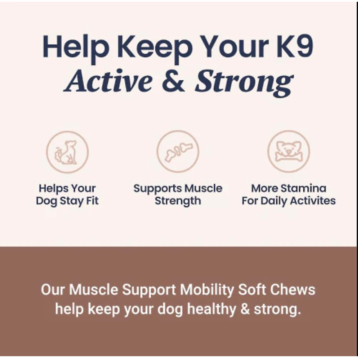 Holistapet Mobility Soft Chews, Amino Acids for Dogs, Supports Overall Health, Helps Maintain Activity, All Natural Ingredients (30 Count, Peanut Butter)