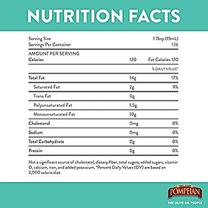 Pompeian Smooth Extra Virgin Olive Oil, First Cold Pressed, Mild and Delicate Flavor, Perfect for Sauteing & Stir-Frying, 68 Fl Oz