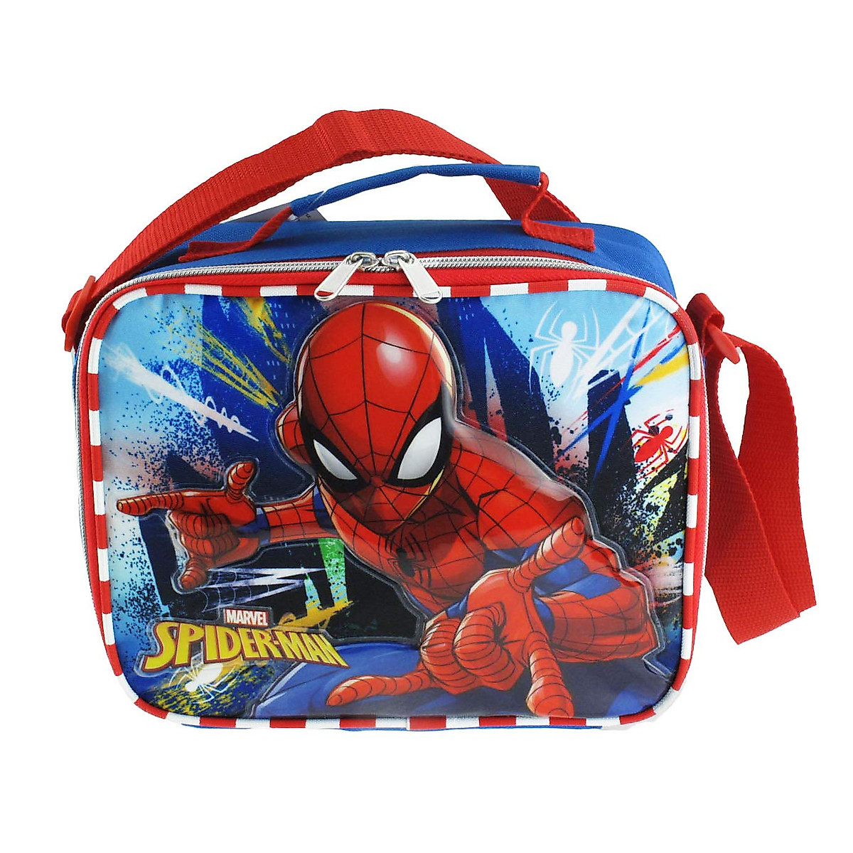 Marvel - Spider-Man Deluxe 16 Inch Large Backpack and Lunch Box Set - Perfect Swing
