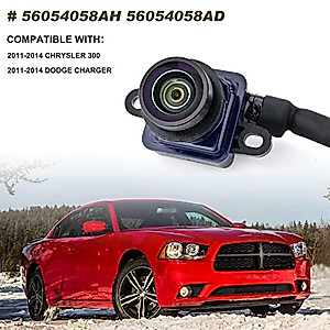 Rear View Backup Camera Compatible with Chrysler 300 Dodge Charger 2011 2012 2013 2014 Park Assist Camera Replaces# 56054058AH 56054058AD 56054058AE 56054058AF 56054058AG