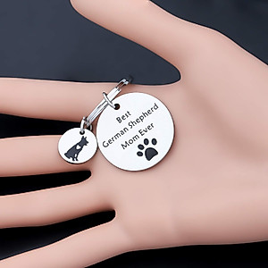 BLEOUK German Shepherd Lover Gift Best German Shepherd Mom Ever Keychain Gift for Dog Lover (German Shepherd Mom)