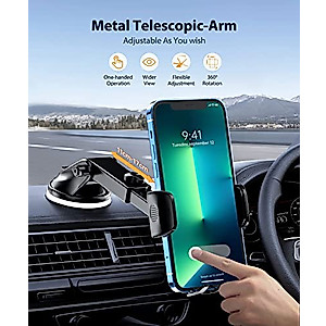 Car Phone Holder Mount 【Stable and Not Falling】 Car Phone Holder, Dashboard Windshield Air Outlet Multifunctional Phone Holder, iPhone 13 Thick Protective Case All Phones…