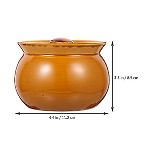 Yardwe Ceramic Stew Pot with Lid, 500ml Traditional Clay Stockpots Ceramic Stewing Soup Pot for Stew Chicken Soup Steam Vegetables and Corn or Cooking Food