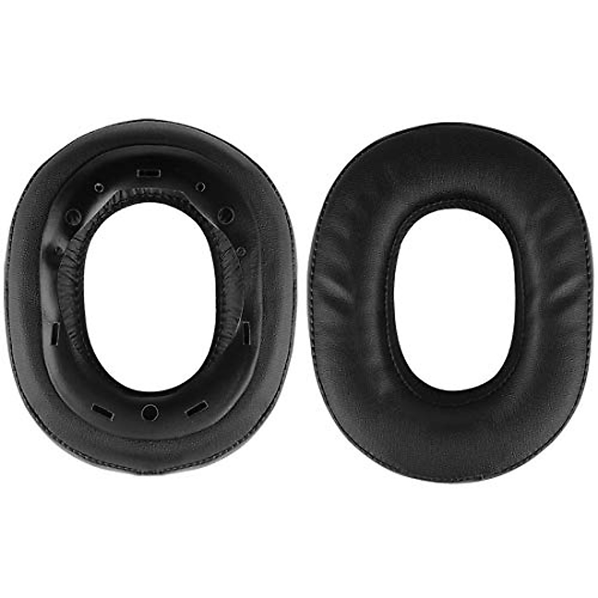 Geekria QuickFit Protein Leather Replacement Ear Pads for Sony MDR-HW700, MDR-HW700DS Wireless Headphones, Replacement Ear Cushion/Ear Cups/Ear Cover, Headset Earpads Repair Parts (Black)