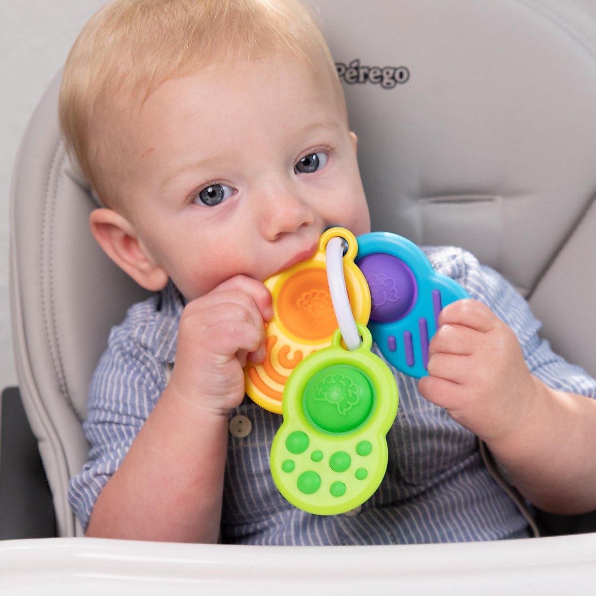Fat Brain Toys Dimpl Clutch - Popping Sensory Take-Along Toy & Teether for Babies