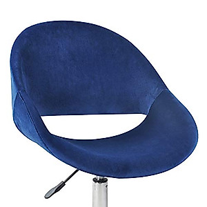 GIA Mid-Back Swivel Adjustable Small Vanity Chair with Velvet Upholstery, Blue