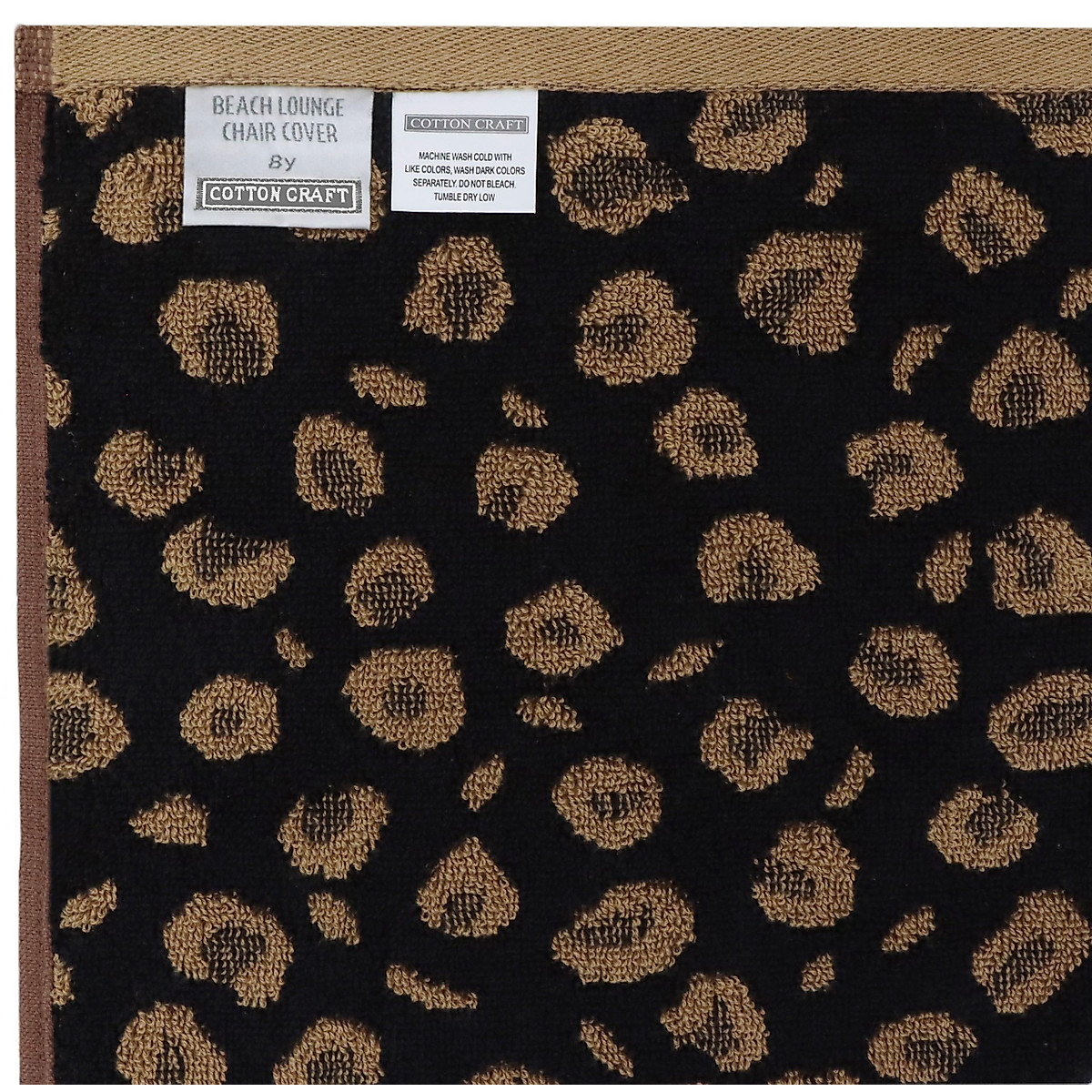 COTTON CRAFT Pool Lounge Chair Cover - 2 Pack Animal Print Cheetah Leopard Africa Safari Chaise Lounge Cover - Soft 100% Cotton Jacquard Beach Towel - 32 inches Wide x 82 inches Long and 7 inch Pocket