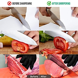 Complete Knife Sharpening Stone Kit - Goodjob Premium Japanese Whetstone Knife Sharpener Tool - Dual Grit 400/1000 3000/8000 Wet stone with Cut Resistant Gloves, Chisel Honing Guide, Bamboo Base