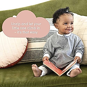 SleepingBaby - Flying Squirrel Wearable Cotton Blanket with No-Slip Cuffs for Toddlers - Comfortable Sleepwear - Heather Grey - 12-24 Months