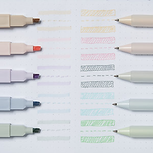 BLIEVE - Aesthetic Highlighters and Gel Pens With Soft Pastel Ink And Tip, No Bleed Dry Fast Easy to Hold, for Bible Journaling Planner Notes School Office Supplies, 10 Pack