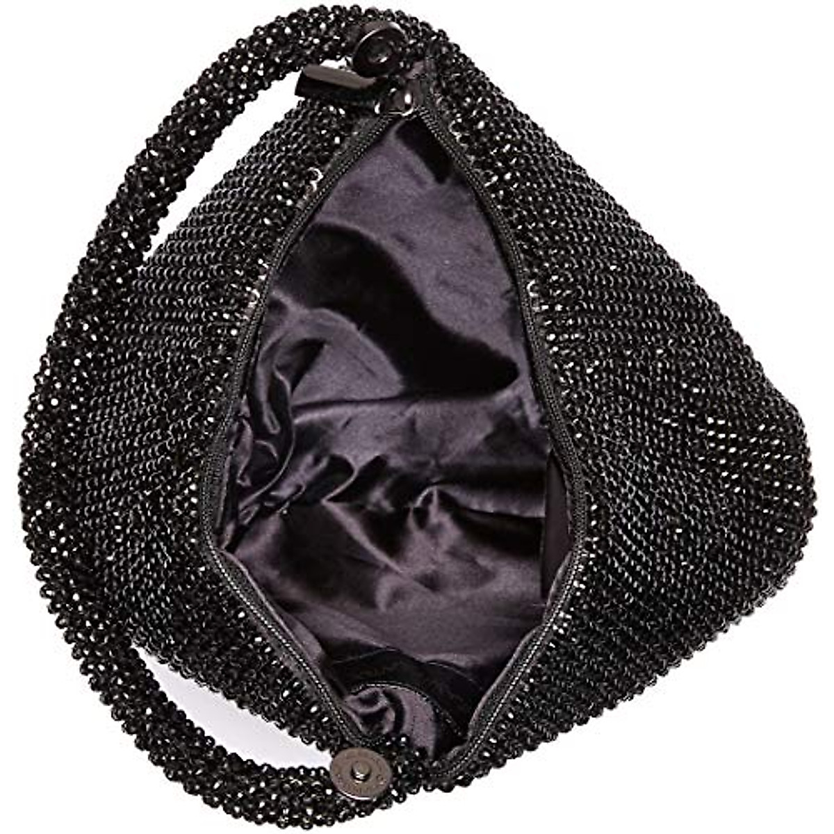 Jessica McClintock womens Staci Mesh Wristlet Pouch Evening Handbag, Black, One Size US