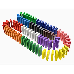 120pcs Bulk Dominoes, Wooden Domino Blocks, for Kids Birthday Kids Racing Toy Game, Building and Stacking Toys.