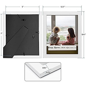 8x10 White Picture Frames Set of 2, Solid Wood Photo Frame with High Definition Glass, Rustic Simple Classic Handmade Wooden Frames for Wall Gallery Mounting or Table Top Display Decoration