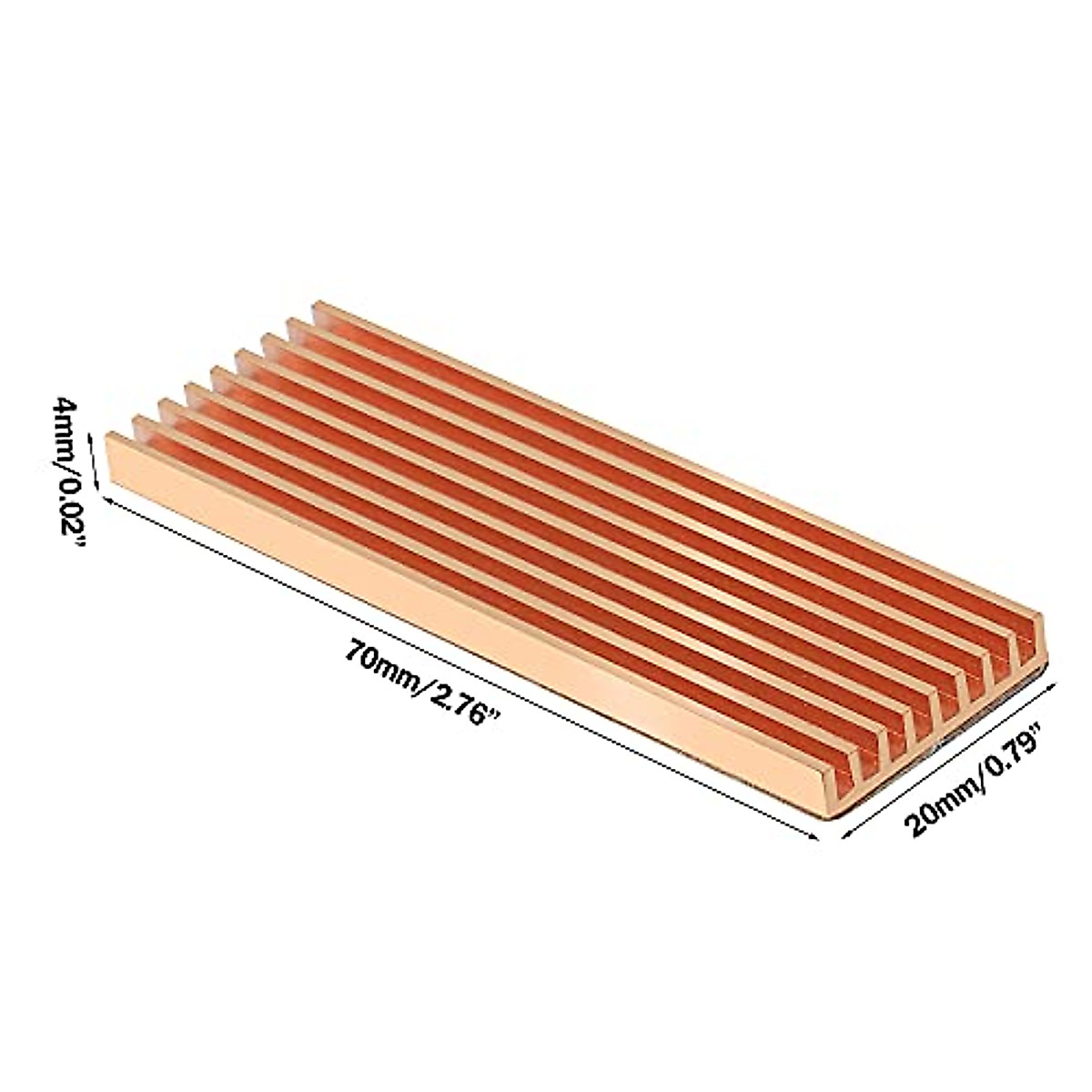 icepc M.2 PCI-E NVME 2280 SSD Heatsink Pure Copper Heat Sink,High Performance SSD Radiator with Thermal Pad for PS5/Laptop/PC 2280 NGFF Solid State Disk Cooler(70x20x4mm)