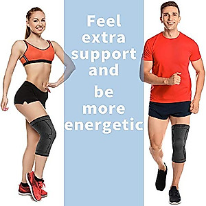 CAMBIVO 2 Pack Knee Brace, Knee Compression Sleeve Support for Men and Women, Knee Pads for Running, Hiking, Meniscus Tear, Arthritis, Joint Pain Relief (Black, XX-Large)