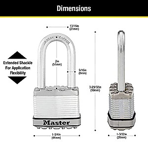 Master Lock M1XTRILH Magnum Heavy Duty Padlock with Key, 3 Pack Keyed-Alike,Silver