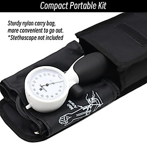 LUANERL Manual Blood Pressure Cuff Adult 9”-21” Inches (22-53CM) (Large/XL)- Aneroid Sphygmomanometer -Extra Large with Integrated Bulb, Dial and Air Valve, Comfort Cuff | for Clinical or Home Use