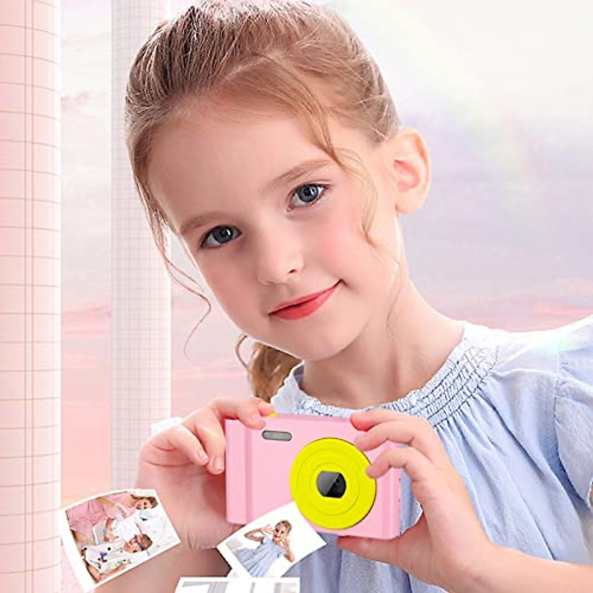 Kids Camera for Boys and Girls Digital Camera with Memory Card 16X Zoom Vlogging Camera 1080P Video Recorder with Multiple Unique Functions Great Birthday Electronic Toys for Children (Pink No Card)