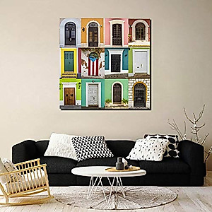 Canvas Wall Art - Old San Juan Puerto Rico - Modern Wall Decor Gallery Canvas Wraps Giclee Print Stretched and Framed Ready to Hang - 16" x 16"