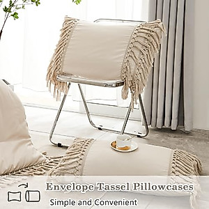 Andency King Size Comforter Set Beige, 3 Pieces Boho Tassel Lightweight Soft Bedding Comforter Sets for King Bed, All Season Fluffy Bed Set (104x90In Comforter & 2 Pillowcases)