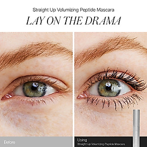 RMS Beauty Straight Up Volumizing Peptide Mascara - Black Mascara, Mascara Black Volume and Length, Eye Makeup Voluminous Mascara Make Up, Volumizing & Lengthening Mascara, Top & Bottom Lash Mascara
