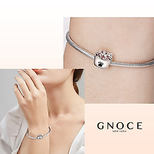 GNOCE Pet Food Bowl Charm Bead 925 Sterling Silver Charms Fits For Bracelet/Necklace Jewelry Gift For Women Wife