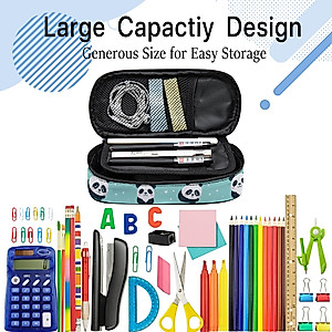 Panda Pencil Case, Cute Pencil Box for Boys Girls Kids, Large Capacity Pencil Pen Bag with Zipper, Multifunction Pencil Pouch for School Student Teen