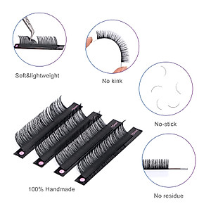 DF Eyelash Extension Classic Volume Lash Extensions 0.03 D Curl 15-20mm Mixed Tray Individual Lash Extensions Single Eyelashes Soft Matte Black Volume Lashes Extension Professional Salon Use