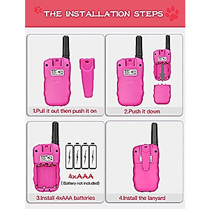 Retevis RA18 Kids Walkie Talkies, Walkie Talkie Toys for 6-12 Year Old Girls Boys, 22 CH, Long Range, Built-in Flashlight, Girls Birthday Gifts,Outdoor Garden Camping Family Trip(Pink 2 Pack)