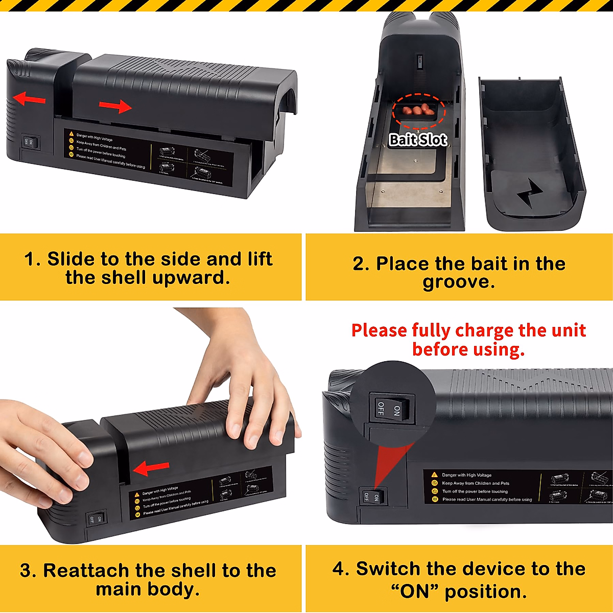 Electric Mouse Killer Mice Trap Mice Zapper Effectively Kill Mouse for Bedroom Kitchen Indoor 2 Packs