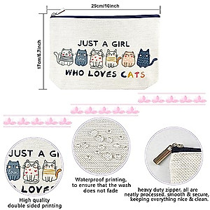 Cat Makeup Bags for Women, Cute Cat Themed Gifts for Girls, Small Cat Lover Travel Cosmetic Bag Zipper Pouch for Teens Daughter Sister Bestie, Funny Cat Mom Stuff Birthday Christmas Decorations