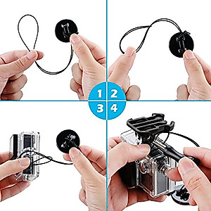 Sametop Adhesive Camera Tethers Safety Leash Compatible with Gopro Hero 11, 10, 9, 8, 7, 6, 5, 4, Session, 3+, 3, 2, 1, Hero (2018), Fusion, Max, DJI Osmo Action Cameras (5 Pack)