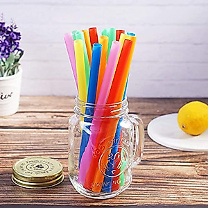 100 Pcs Jumbo Smoothie Straws,Colorful Disposable Wide-mouthed Large Straw.