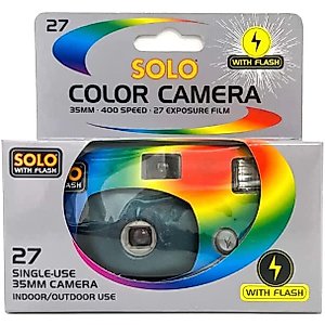 Solo Single-Use 35mm Film Camera with Flash (400 ASA, 27 Exposures)