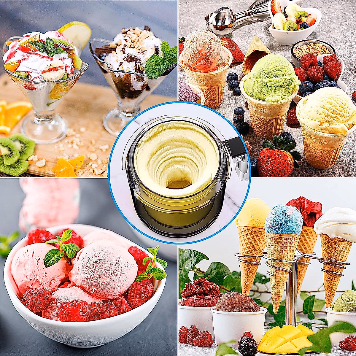 VRINO Creami Containers, for Ninja Creami Pints and Lids,16 OZ Pint Storage Containers Reusable,Leaf-Proof for NC301 NC300 NC299AM Series Ice Cream Maker