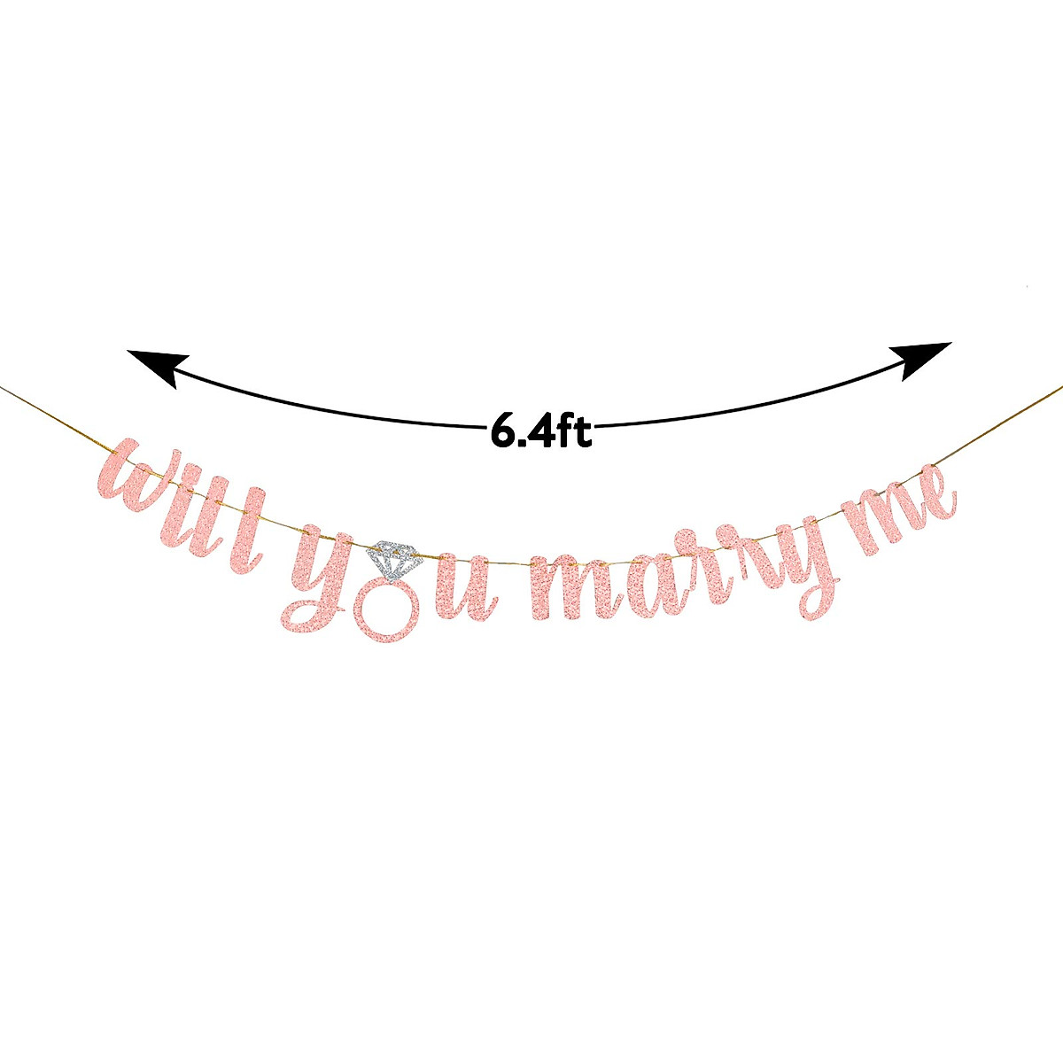 Rose Gold Will You Marry Me Banner - for Proposal Party, Wedding Sign, Bridal Shower, Valentine's Day Garland, Marriage Engagement Party Supplies