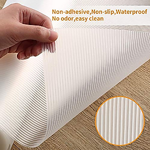 BAKHUK Shelf Liner for Kitchen Cabinets, Non Adhesive Drawer Liner, 12 Inch x 25 FT(300 Inch) Double Sided Non-Slip Cabinet Liner, Washable Refrigerator Mats for Pantry Cabinet, Storage and Desks