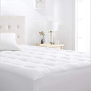 Amazon Basics Down-Alternative Mattress Topper Pad with Cotton Shell - Queen