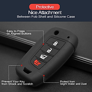 INFIPAR 2pcs Compatible with Hyundai Elantra Accent Elantra GT Kona Santa Cruz Santa Fe Sonata Tucson Veloster Key Fob Cover Case Key Chain Protector Holder